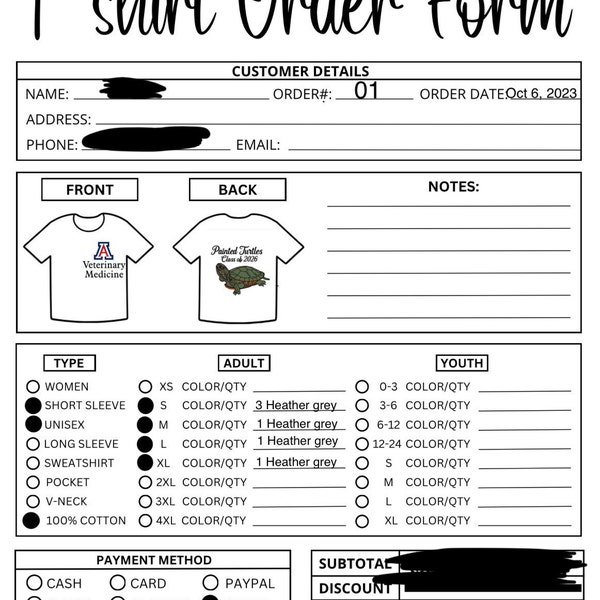 Editable Order Forms Bundle, Tshirt, Tumbler, Invoice Template ...
