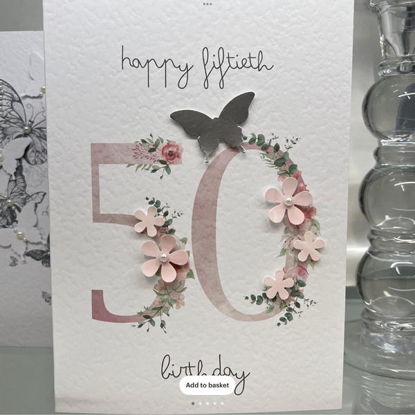 50th Birthday Card, Fiftieth Birthday Card, 50th Card, Happy 50th Card ...