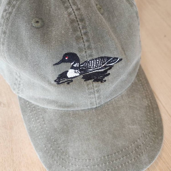 LOON BIRD HAT - One Embroidered Men Women Wildlife Baseball Cap - Price ...