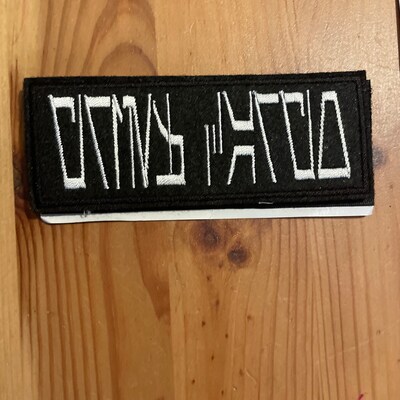 Personalised Custom Sci Fi Themed Aurebesh Font Embroidered Felt Name Patch Upper & Lower Case ...