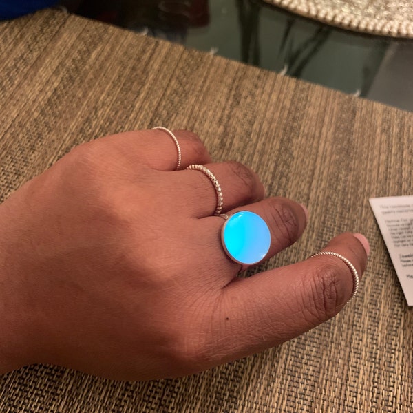 Glow in the Dark Ring - Glowing Ring - Aqua Glowing Ring - Glowing ...