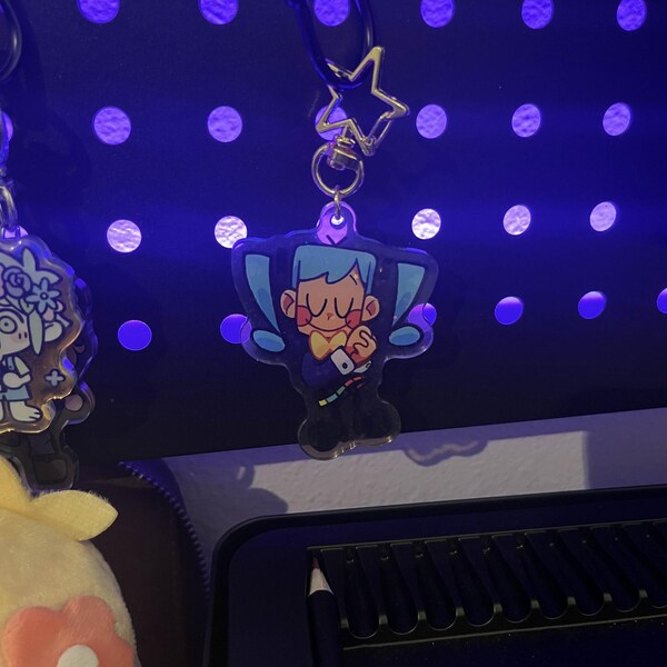 Vocaloid Static Miku 2.5" Holo Acrylic Keychain - Etsy