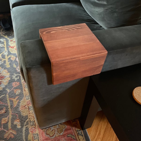 Handcrafted Wood Armrest Table, Simple and Functional Couch Tray, Sofa ...