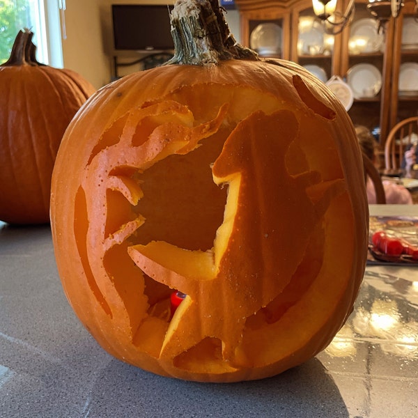 Dog Pumpkin Stencil, Beagle Printable Stencil, Jack O' Lantern, Pumpkin ...