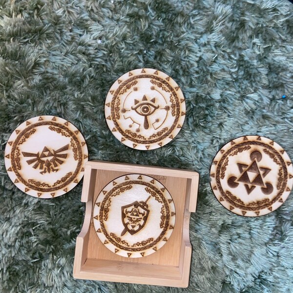 Nintendo's Legend of Zelda Themed Coasters With Different Styled Wood ...