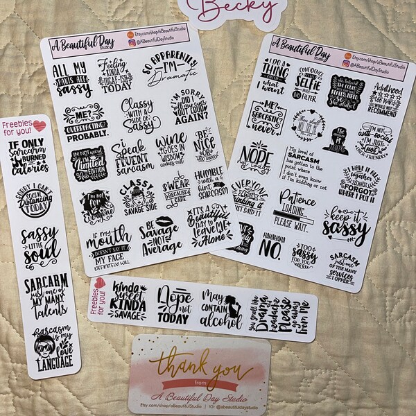 Sassy Sarcastic Planner Stickers - Etsy