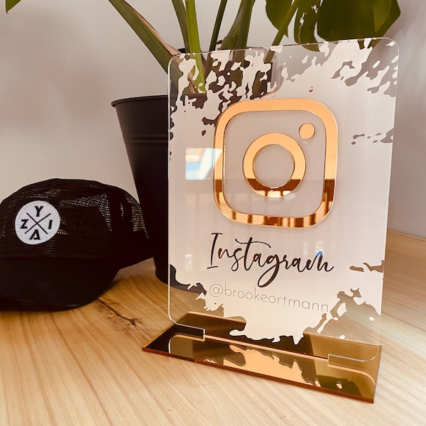 Custom Acrylic Instagram Sign for Business Reception - Social Media ...