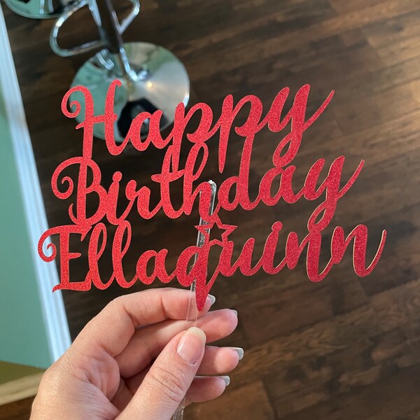 Personalized Happy Birthday Cake Topper Personalized With Any Text Any ...