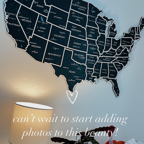 Custom USA Map, 50 States Photo Map, US Picture Map, Travel Memories on ...