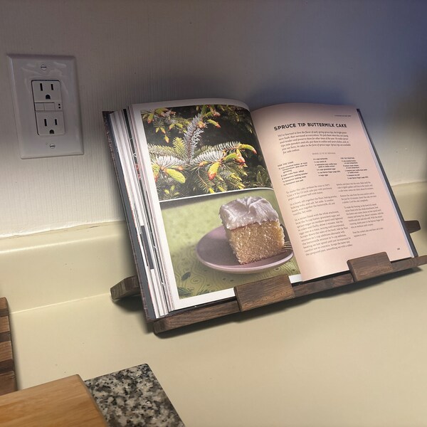 Handcrafted Walnut Recipe Stand Rustic Elegance A Timeless Addition to ...