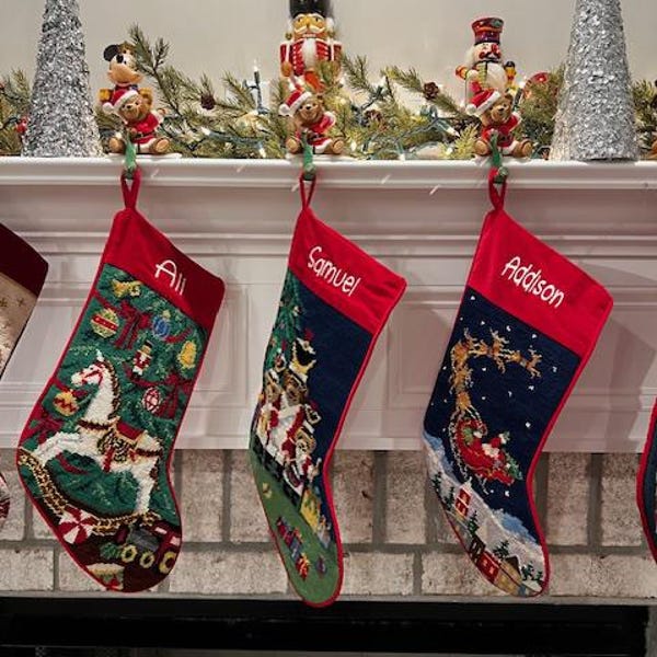 Personalized Needlepoint Christmas Stockings, Monogrammed Family Gifts ...
