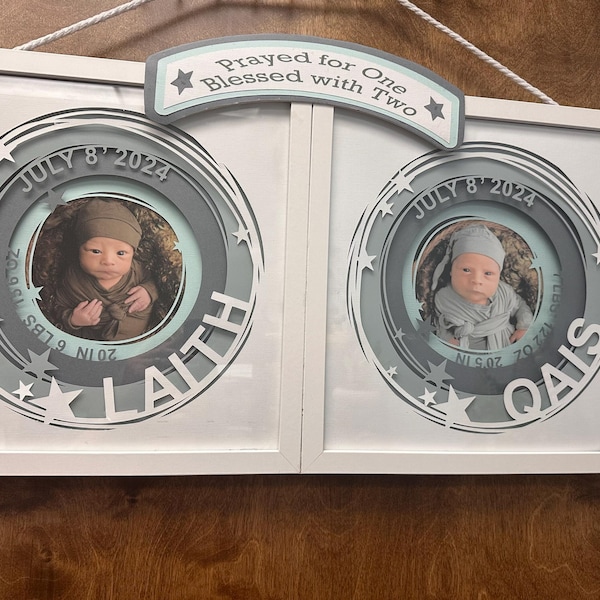 Baby Birth Stats Shadow Box, Baby Photo Frame, Baby Birth Stats SVG ...