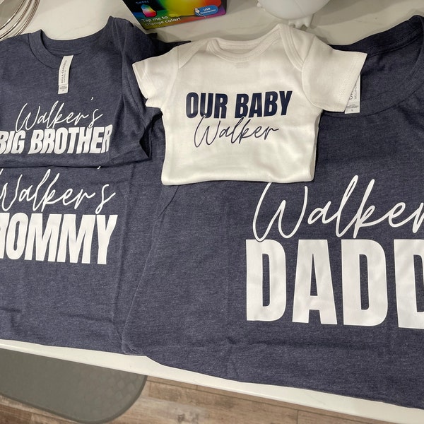 Personalized Family Matching Shirts: Newborn Hospital Shirts, Baby Name ...