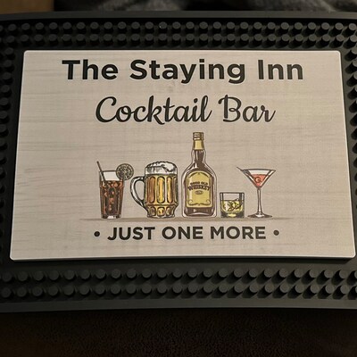 Personalized Cocktail Bar With Drinks Bar Mat, Customized Bar Mat, Home ...