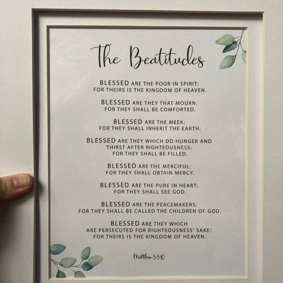 Matthew 5:3-10 the Beatitudes Bible Verse Wall Art, Printable Wall Art ...