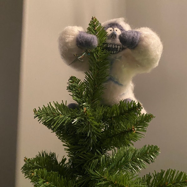 Christmas Tree Topper Abominable Snowman Vintage Christmas Ornament ...
