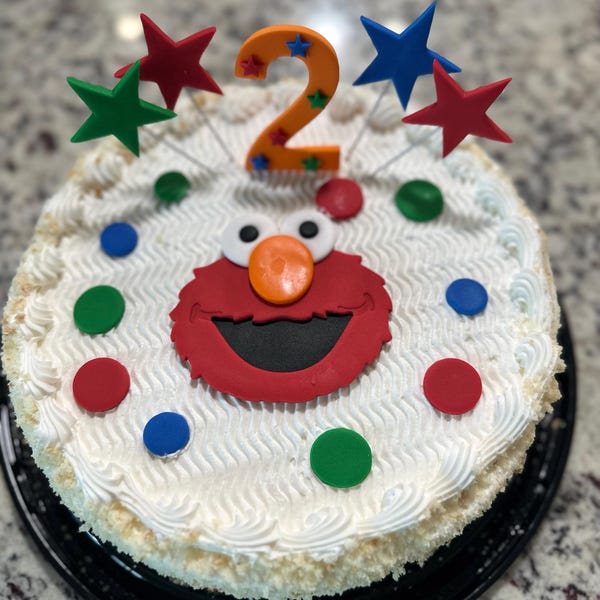 Elmo Cake Topper Elmo Birthday Cake Edible Fondant - Etsy
