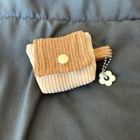 Mini Two tone snap purse card wallet pouch Cotton Corduroy cute gift ...