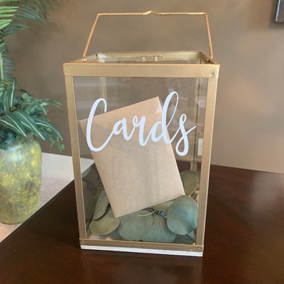 Cards Vinyl Decal, Wedding Card Box Decal, Wedding Venue, Gift Box ...