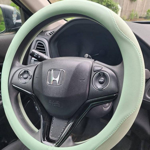 Candy Green Ice Silk Leather Steering Wheel Cover, Breathable Steer ...