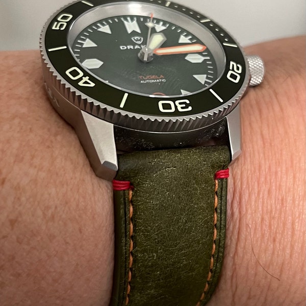 Bespoke Nubuck Brown Leather Watch Strap, Basic Watch Strap for Grand ...