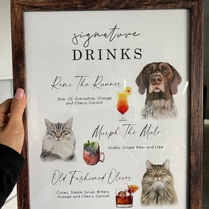 Dog Signature Drink Sign Dog Custom Drink Dog Signature Cocktail Custom ...