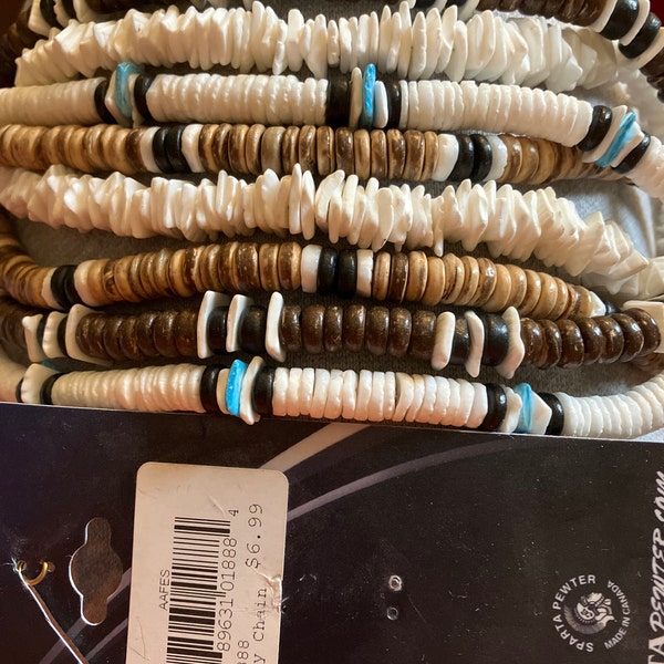 Philippines Mens and Womens Puka Shell Beach Necklace, Smooth White ...