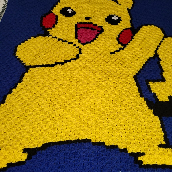 Pikachu - Pokemon –– C2C –– Row by Row –– Written Instructions –– Graph ...