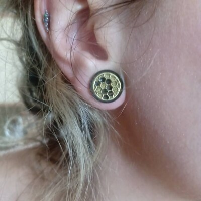 Stone Ear Tunnel Opalite Double Flare Concave Organic Stone - Etsy