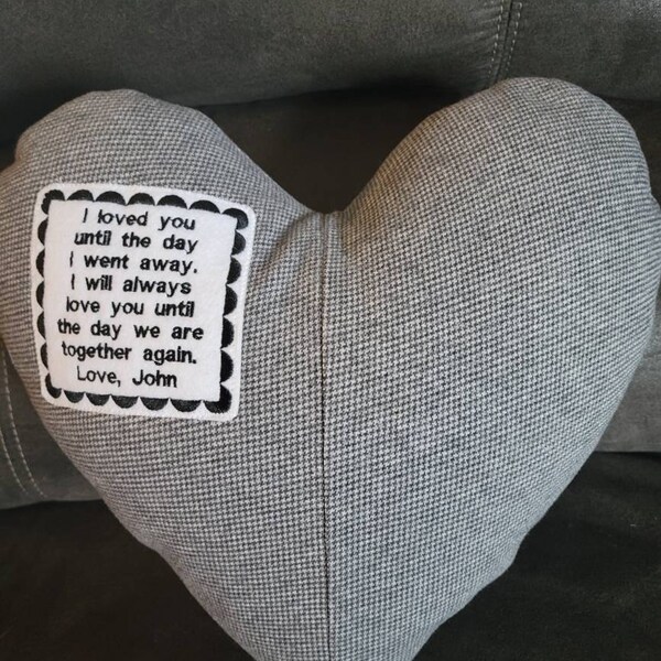 Heart Shaped Memory Pillow Made From a Loved Ones Shirt - Etsy