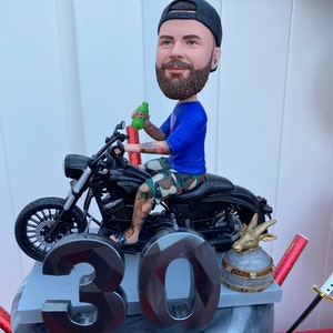 Custom Bobblehead on Motorcycle, Custom Racing Motorcycle Bobblehead ...