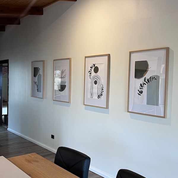 Abstract Print Set of 3, Green Printable Wall Art, Hallway Poster Set ...