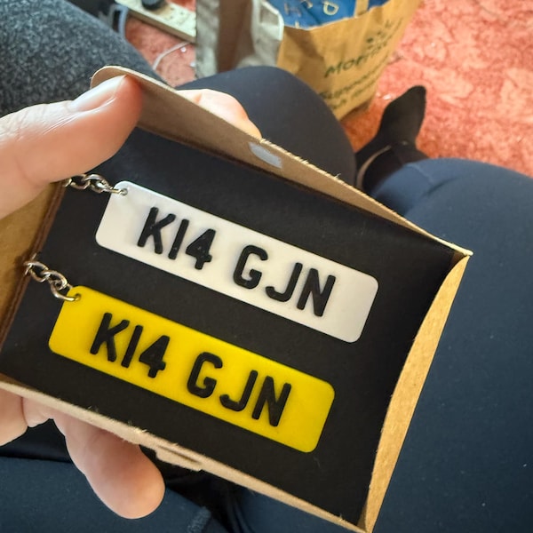 Custom 3D Number Plate Keyring, Personalised Name Keyring, Registration ...