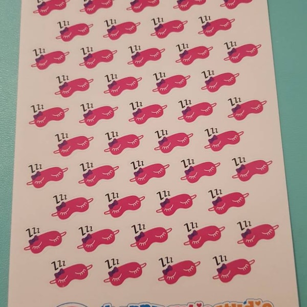 45 Cute Eye Mask/sleep Mask/sleep/beauty Planner Stickers - Etsy