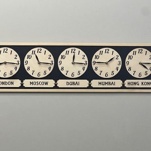Time Zone Wall Clock, City/state/country Sign, World Clock, Office ...