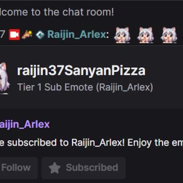 Black Cat Yell Emote | Kawaii Chibi Icon for Twitch and Discord ...