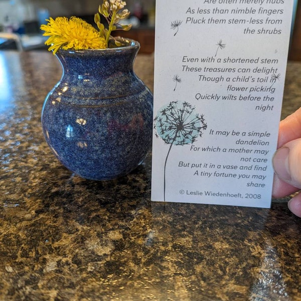 Miniature Pottery Vase: Handmade Mommy Pot With Poem Card - Etsy