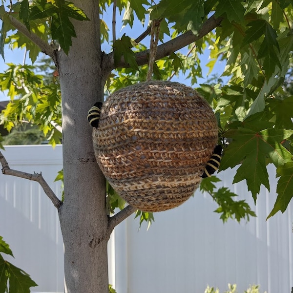 PDF PATTERN Mock Hornet Nest, Crochet Mock Wasp Nest, Crocheted Wasp ...