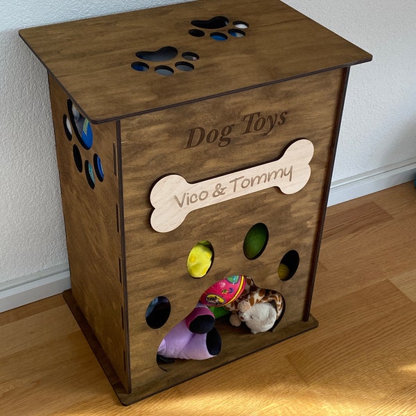 Wooden Dog Toy Box,dog Toys Storage,pet Toy Storage,pet Toy Box,dog ...