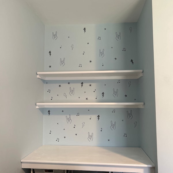 Rock and Roll Decal Set - Nursery Decor, Gift for Mom, Wall Decor, Kids ...