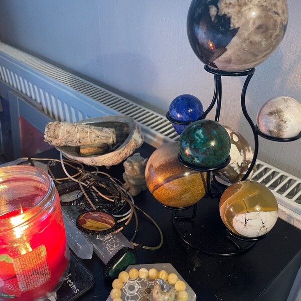 New Shape!! Black Seven Sphere Display Stand, 7 Sphere Holder, Egg ...