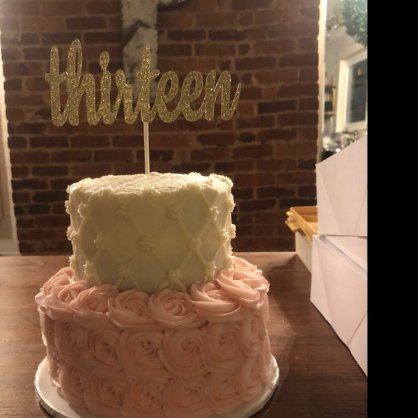 Thirteen Cake Topper,13th Birthday Cake Topper, 13th Cake Topper, 13 ...