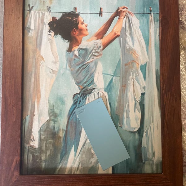 Vintage Laundry Room Art Download, Clothesline Oil Painting, Digital ...