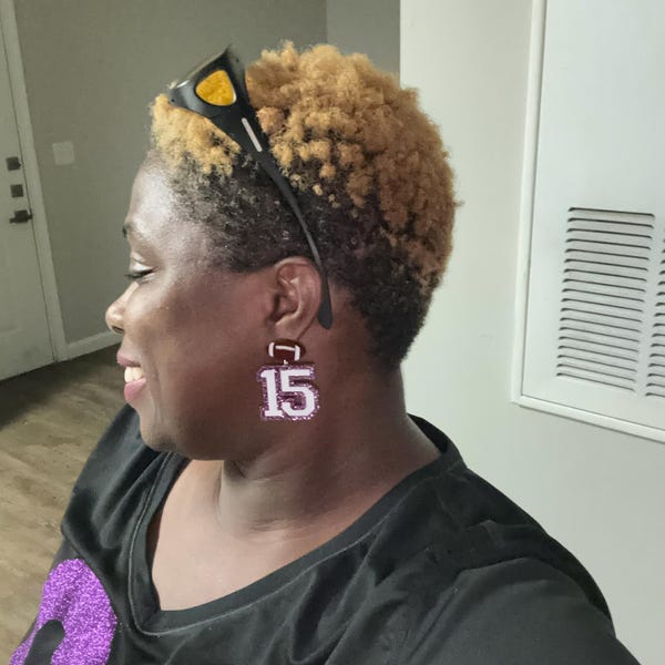 Acrylic Football Earrings | Laser Cut Acrylic Earrings | Sports Number ...