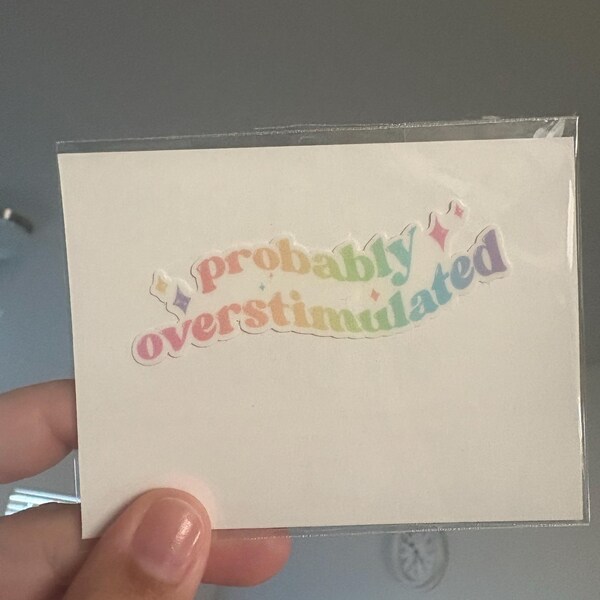 Probably Overstimulated Waterproof Retro Sticker - Etsy