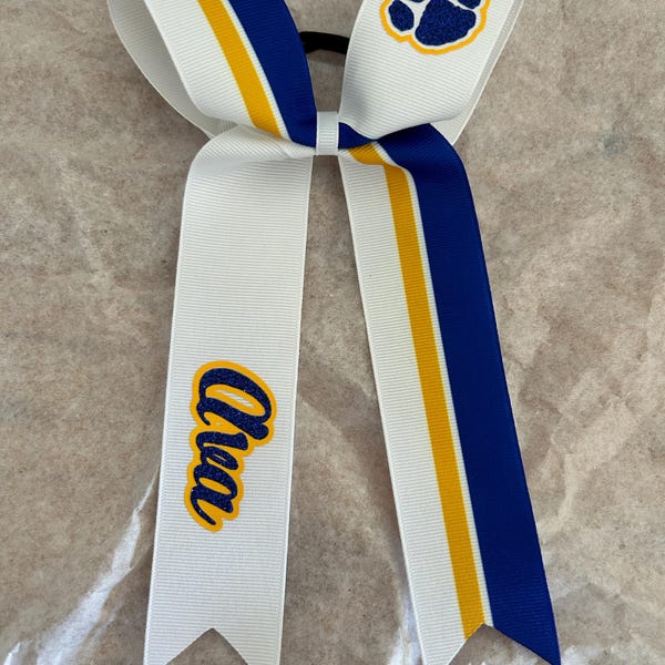 Old Gold and Black Collegiate Cheer Bow, Collegiate Glitter Cheer Bow ...