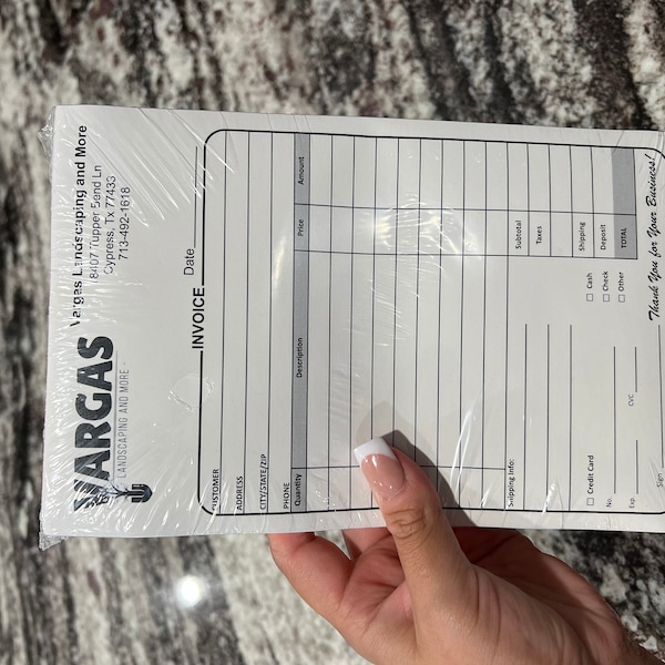 Custom 2-part Invoice Form 8.5 X 5.5 Inches - NCR 2-part Personalized ...