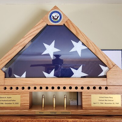 Memorial Flag Display Case With Shell Casings - Etsy