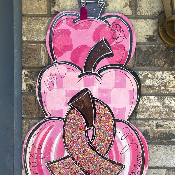Breast Cancer Awareness Door Hanger - Pumpkin Door Hanger ...