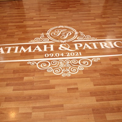 Custom Wedding Dance Floor Decal Removable Personalized Wedding Date ...